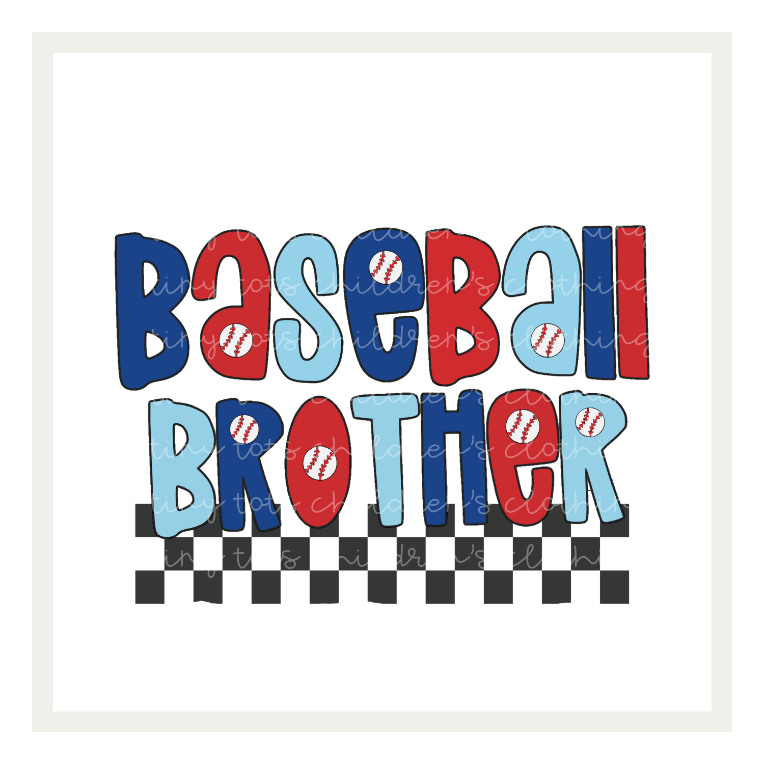 Baseball Brother Grid – Tiny Tots Childrens Clothing